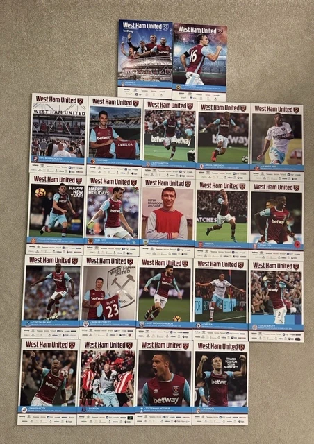 WEST HAM UNITED Football Programmes Season 2016/17 Full Set £31.89 ...