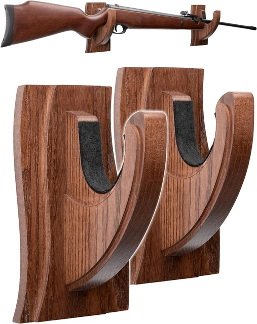 SINGLE RIFLE SHOTGUN Gun Wall Mount Display Rack Gun Hanger Wood for ...