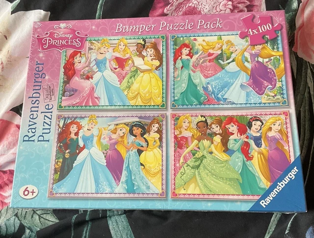 RAVENSBURGER DISNEY PRINCESS Bumper Puzzle Pack 4x100 Piece BNIB £14.23 ...