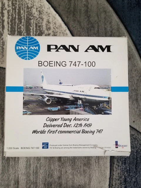 PAN AM BOEING 747-100 Clipper Young America 1:200 Model Plane $313.50 ...