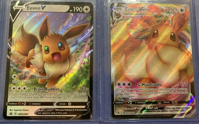 EEVEE VMAX SWSH087 Ultra Rare Eevee V SWSH065 Pokemon TCG Sword & Shield Promo EUR 6,84 ...
