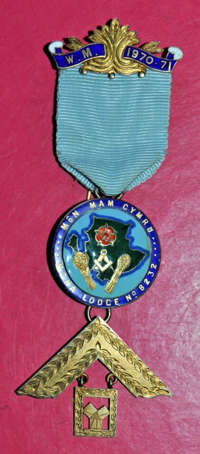 MASONIC PAST MASTER'S Jewel Mona Lodge No 8232 sterling silver WM PM ...