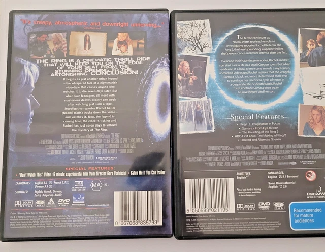 THE RING 1 and 2 (DVD,2002) PAL Horror Thriller $9.95 - PicClick AU