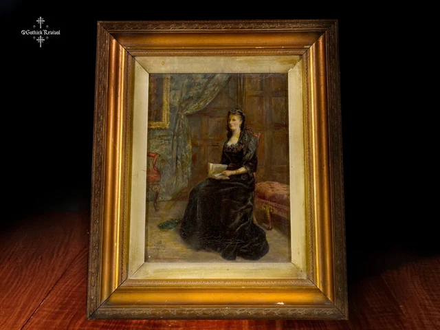 ANTIQUE 19TH CENTURY Signed Portrait Circle Of Alfred Walter Bayes ...