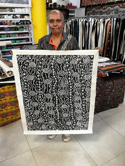 TREPHINA SULTAN ABORIGINAL Artist WATER HOLES RUNNING WATER SEEDS 80 ...