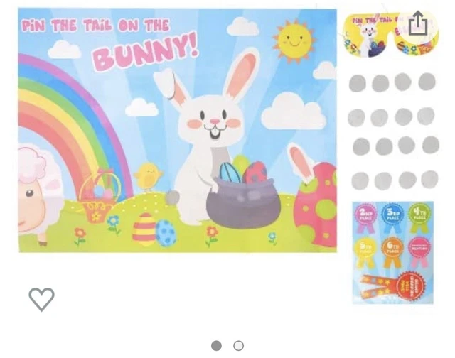 EASTER GAMES FOR Children Pin The Tail On The Bunny Easter Party Games ...