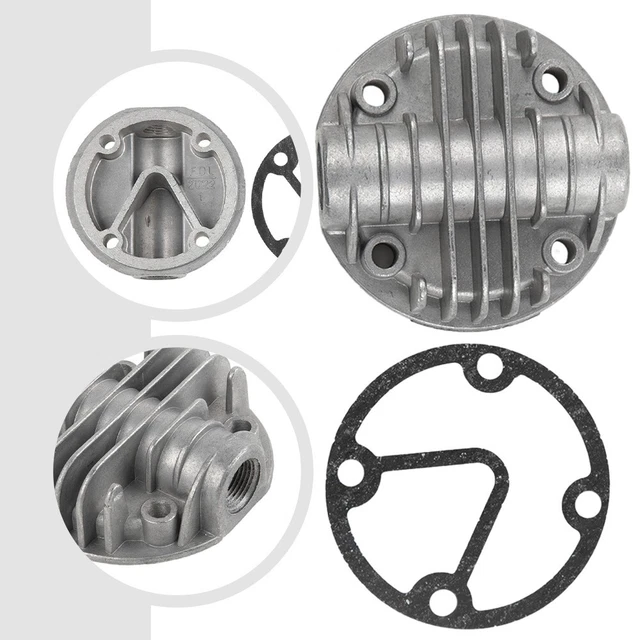 AIR COMPRESSOR CYLINDER Head Aluminum-Fittings Cooling-Cover Pneumatic ...