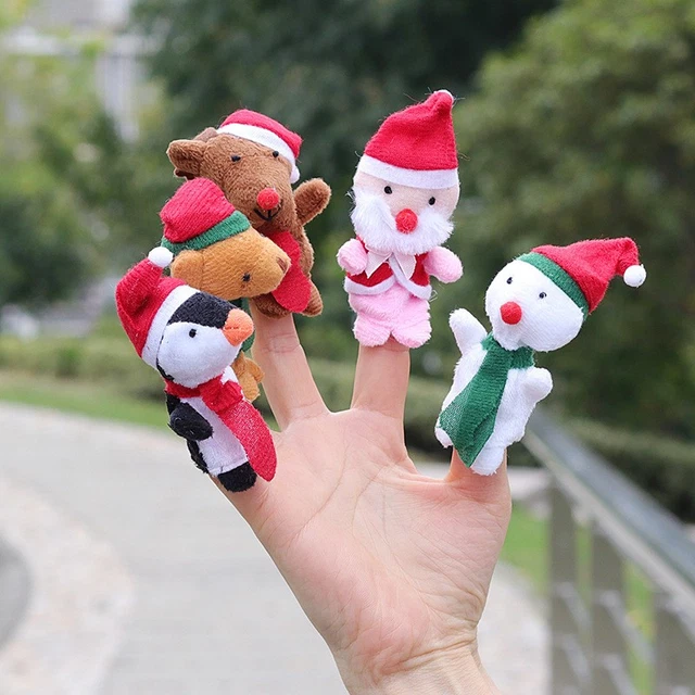 CHRISTMAS REINDEER PLUSH Finger Puppets Set Made From Super Soft Pp ...