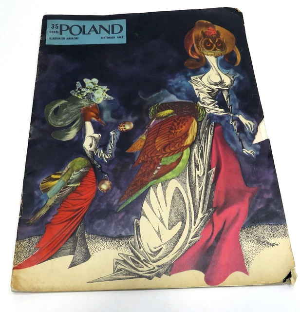 1967 POLAND MAGAZINE Anthropomorphic Bird Woman Auschwitz Memorial ...