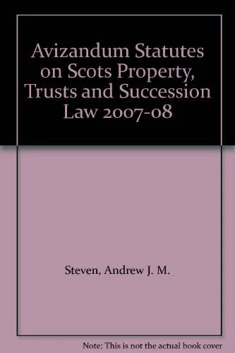 AVIZANDUM STATUTES ON Scots Property, Trusts and Succession Law $34.55 ...