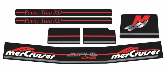 DECALS STICKER MERCRUISER Alpha One Gen 2 Drives Engine Red Rams 37 ...