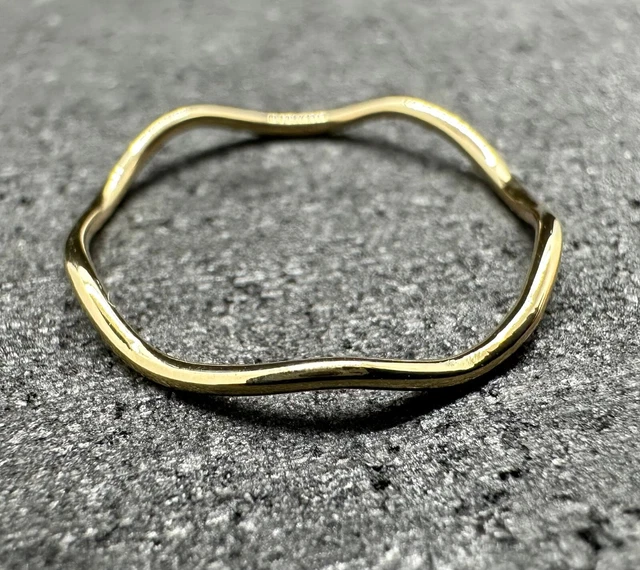NEW 9CT GOLD Wavy Stacking Ring | Solid Gold | Recycled | Midi | Handmade in UK £47.34 - PicClick UK