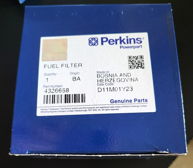 4326658 NIB PERKINS Fuel Filter , Fits Ford, Caterpillar, John Deere ...
