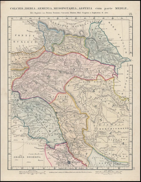 1809 ORIGINAL ANTIQUE Map of COLCHIS IBERIA ARMENIA by Wilkinson (WKM49 ...