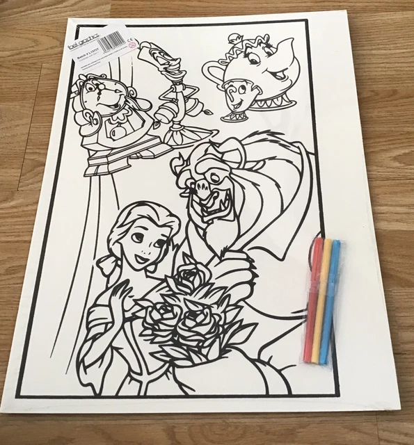 LARGE BEAUTY AND The Beast Velvet Colouring Picture Board( Design As ...