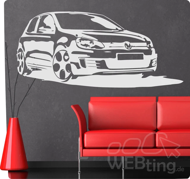 WANDTATTOO VW GOLF GTI GTD Auto Wandfolie Wandaufkleber Aufkleber ...