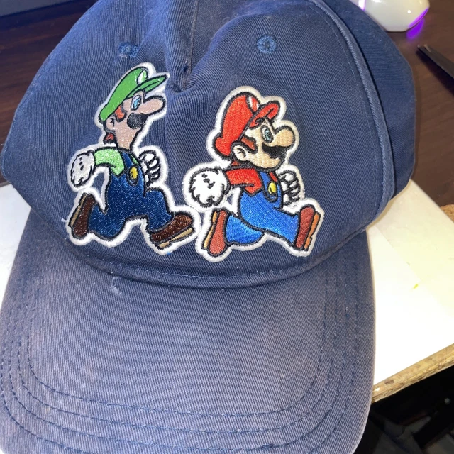 SUPER MARIO BROS. Mario & Luigi Navy Snapback Adjustable Cap Hat 2017 ...
