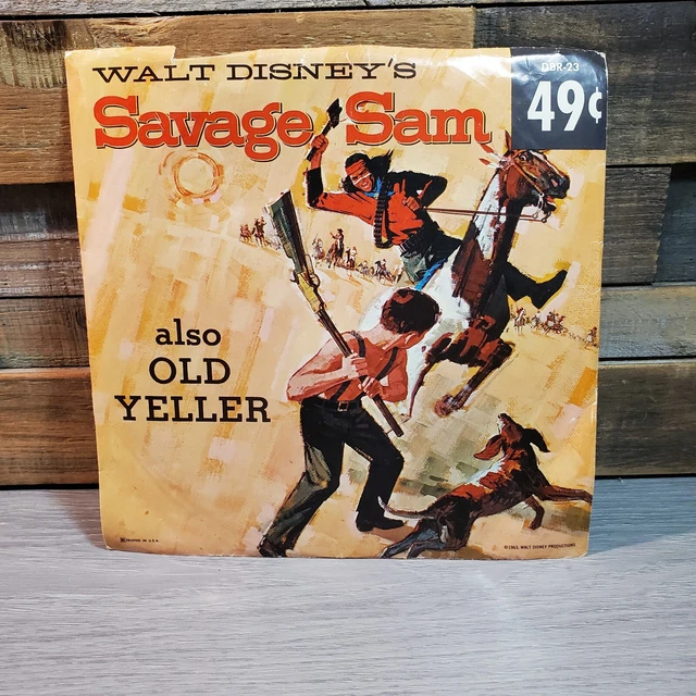 WALT DISNEY BIG Record SAVAGE SAM & OLD YELLER Disneyland 1963 45 RPM ...