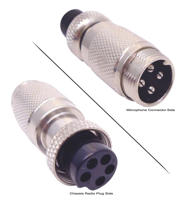 4-PIN COBRA MICROPHONE to 5-Pin Adapter For Uniden President HR2510 ...