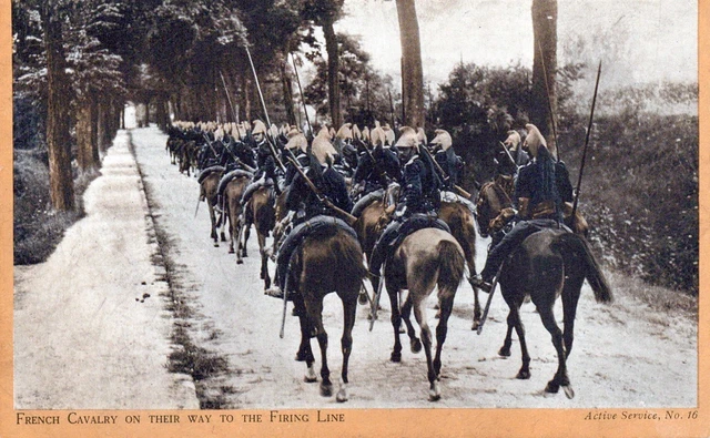 WW1 FRANCE CAVALRY on their way to the Firing Line printed Postcard ...