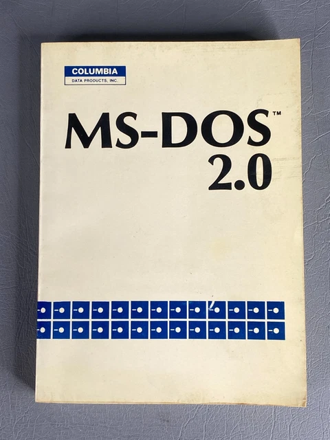 VINTAGE 1984 MICROSOFT MS-DOS 2.0 || Manual Guide Book || Computer 80s ...
