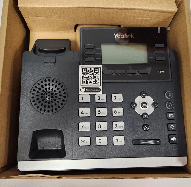 YEALINK SIP-T42S IP Phone 2.7-Inch Graphical Display Dual-Port Gigabit ...