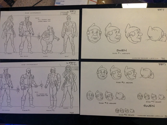 SHE-RA ANIMATION CEL vintage MOTU cartoon MODEL SHEET princess power he ...