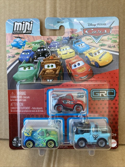 DISNEY CARS MINI Racers GRC set of 3 Mater, Lightning McQueen & Carla ...