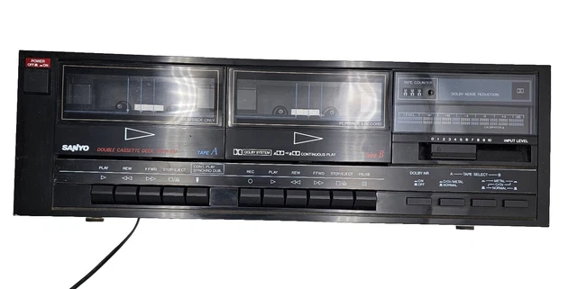SANYO RD-W41 DUAL Cassette Deck Tape Recorder HiFi Stereo Vintage Audio ...
