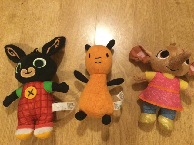 CBEEBIES BING BUNNY Bing, Flop and Sula plush soft toys set £7.99 ...