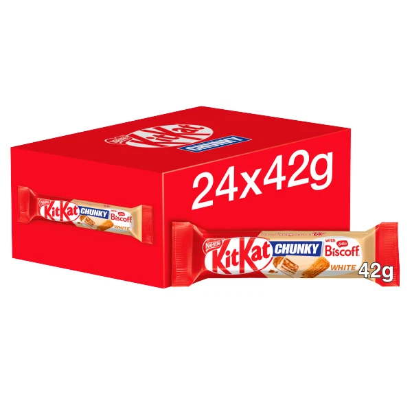 KITKAT CHUNKY WHITE Lotus Biscoff Full Box 24 X 42G Limited Edition ...