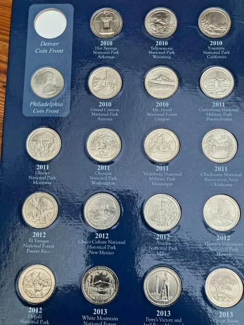 USA NATIONAL PARK, State Quarters Series- 2010 to 2021 D&P Mints EF+ £2 ...