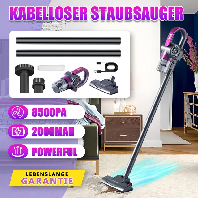 3 IN 1 Mini Handstaubsauger 8400Pa Kabelloser Autostaubsauger Nass&Trocken Akku EUR 24,30 ...