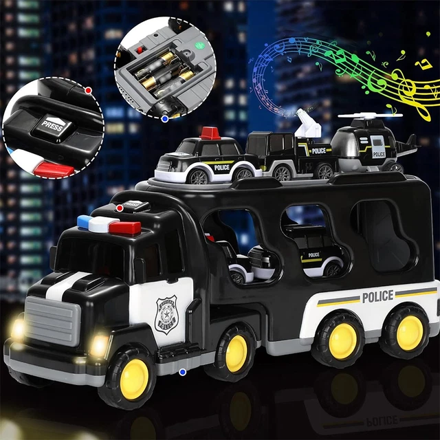 POLICE CAR TOY 7 In 1 With Sound Light Effects for Kids RC Off-Road Car ...