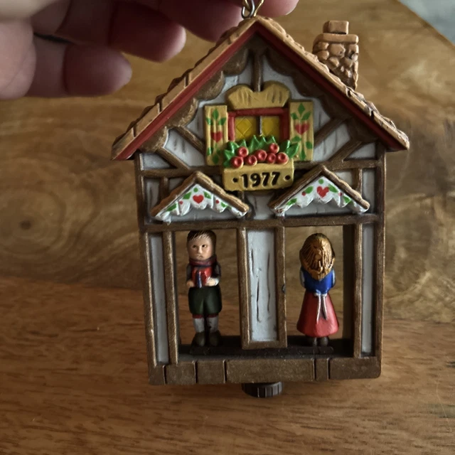 HALLMARK 1977 WEATHER House Twirl About Ornament Swiss Chalet w/Boy ...