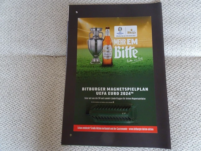 BITBURGER MAGNETSPIELPLAN UEFA EURO 2024 EUR 5,00 - PicClick DE