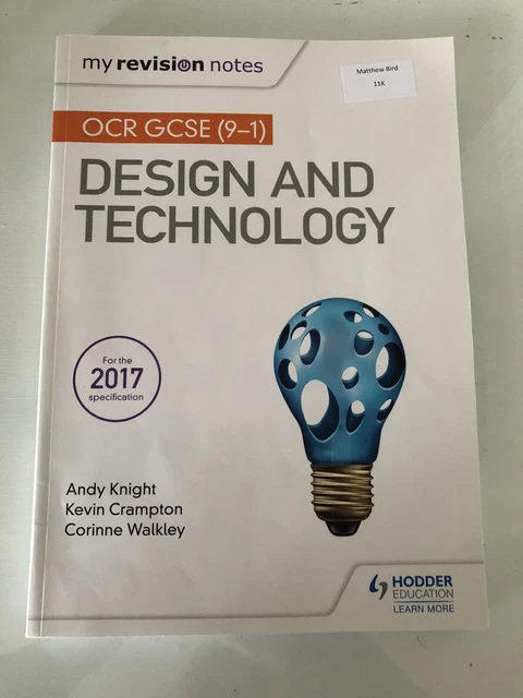 MY REVISION NOTES Ocr Gcse 9-1 Design And Technology Gp Knight Andy ...