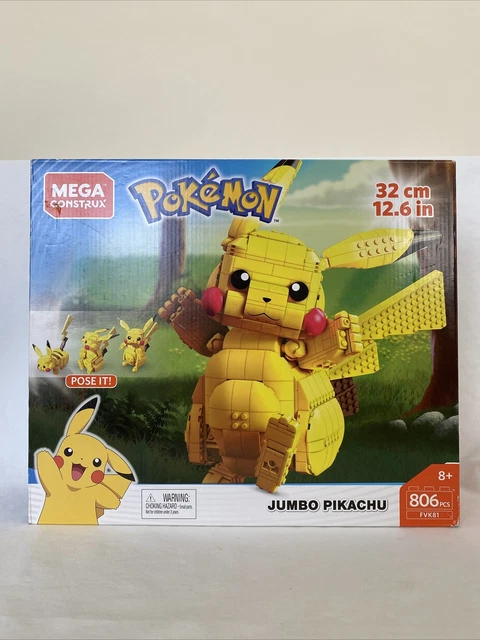 MEGA CONSTRUX POKÉMON JUMBO PIKACHU BUILDING SET 32 cm 12 in 806 Pieces ...