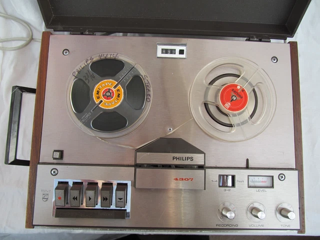 PHILIPS 4307 SINGLE Speed Four Track Reel To Reel Tape Recorder ...