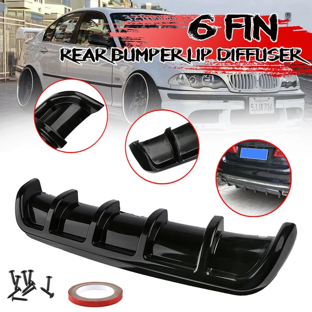 CAR BUMPER REAR diffuser rear diffuser diffuser 6 fin spoiler lip black ...