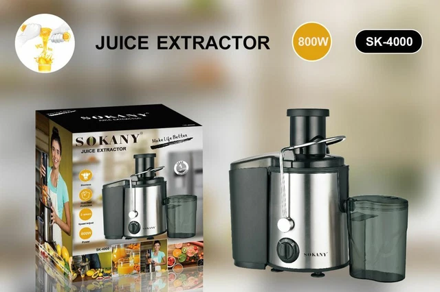 EXTRACTEUR DE JUS Sokany Sk-4000 Centrifugeuse Fruit Légumes 800w Luc EUR 81,08 - PicClick FR