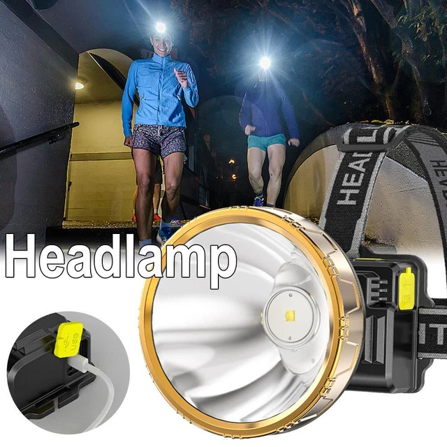 HEADLAMP STRONG HEADLIGHTS Ultra Bright Charging Head Mounted Outdoor ...