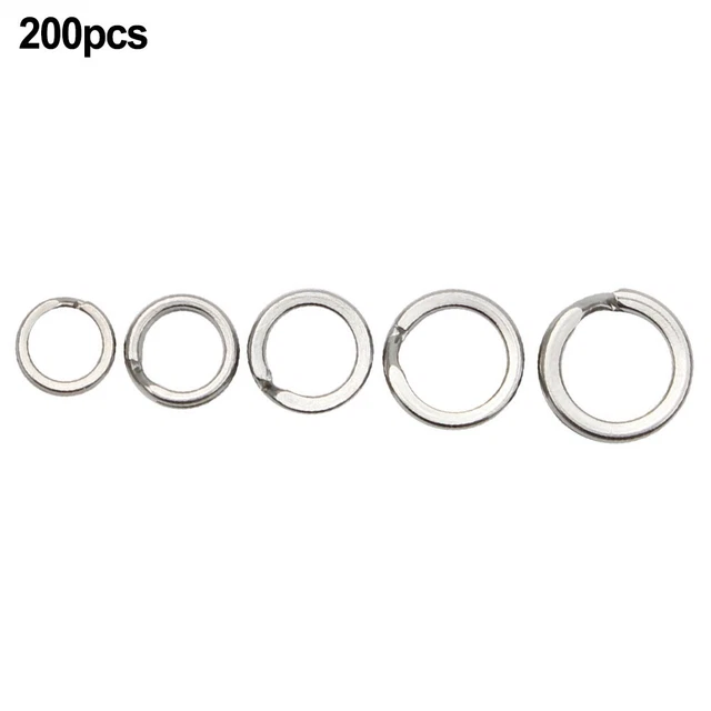 HEAVY DUTY STAINLESS Steel Split Rings 200 Piece Set for Fishing Tackle ...