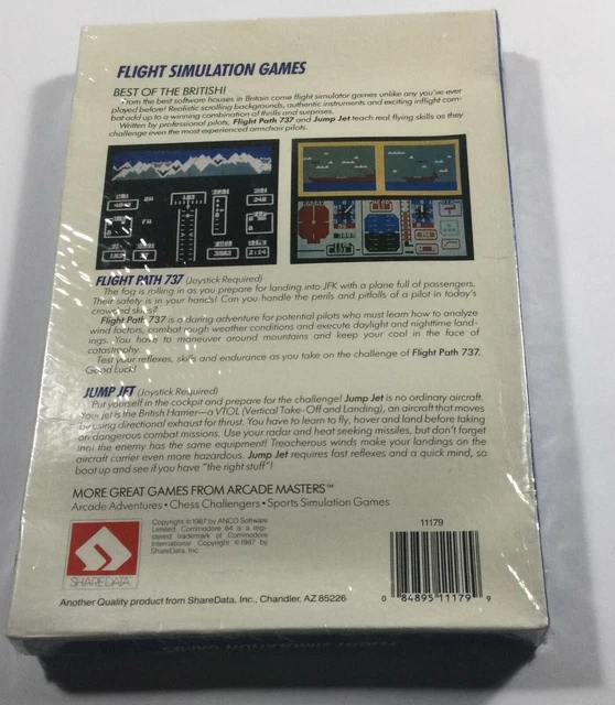 FLIGHT SIMULATION GAMES/FLIGHT Path 737/Jet Jump/Commodore 64/128 ...