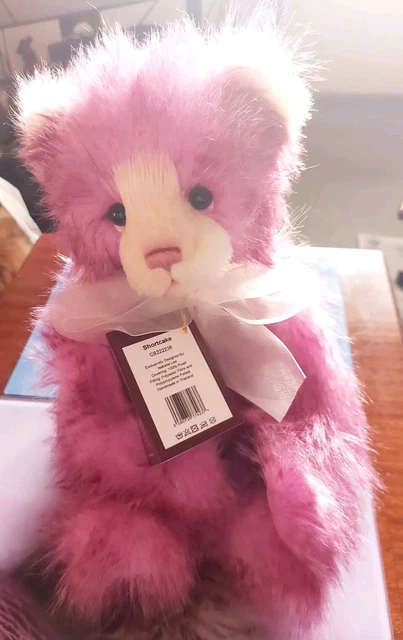 CHARLIE BEARS SHORTCAKE 2022 Pink & White Plush Tags White Organza Bow ...