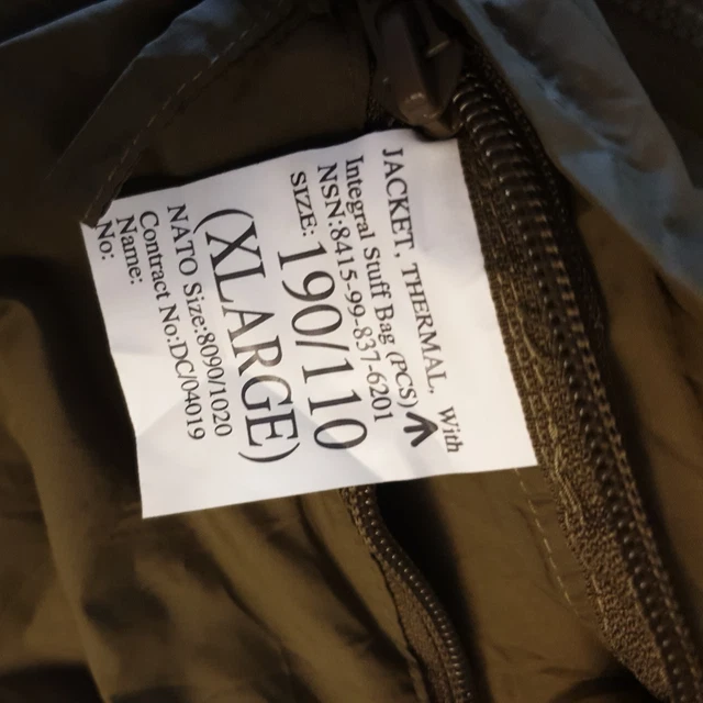 BRITISH ARMY MILITARY Cold Weather PCS Thermal Softie Hooded Jacket XL ...