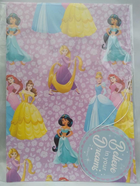 DISNEY PRINCESS WRAPPING paper - Gift Wrap 2 sheets 49cm x 70cm £10.79 ...