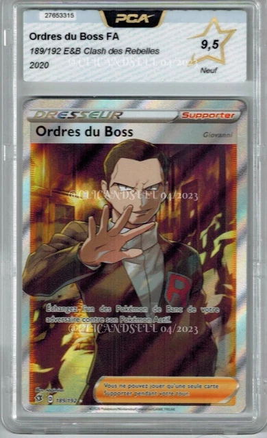 CARTE POKÉMON PCA Ordres du Boss FA 189/192 E&B Clash des Rebelles 9,5 ...