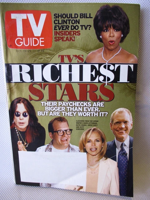 TV GUIDE OCTOBER 19 2002 The Richest Stars Oprah Winfrey, Ozzy Osbourne ...