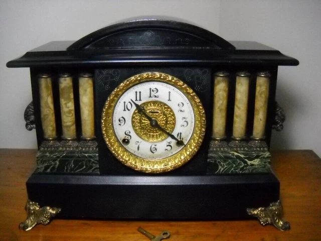 VERY NICE ANTIQUE E. Ingraham 8-Day Domed Adamantine Mantel Clock ...